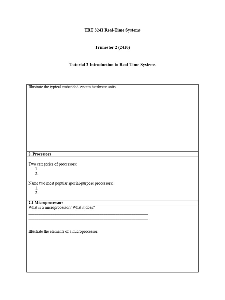 Tutorial 2 Question | PDF | Central Processing Unit | Microcontroller