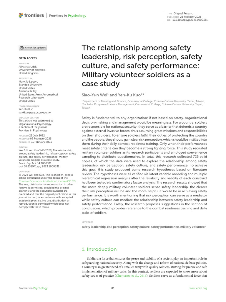 Safety Leadership - Safety Culture - Safety Performance GOOD FRAMEWORK ...