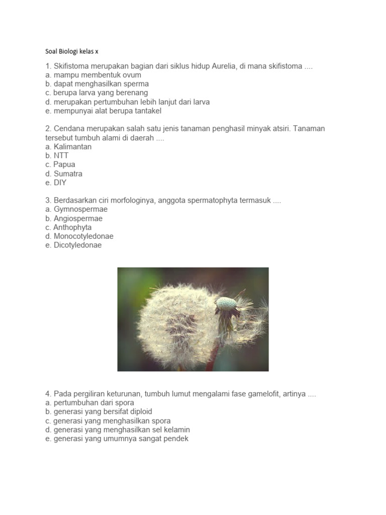 Soal Biologi Kelas X Genap | PDF