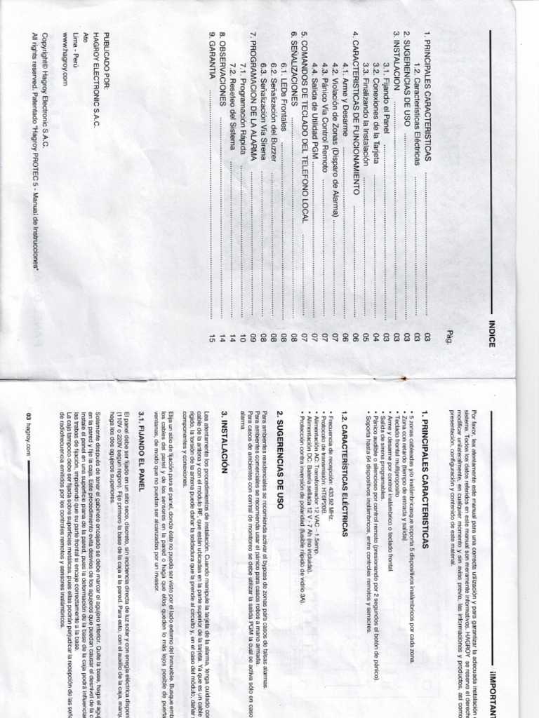 Manual alarma residencial | PDF