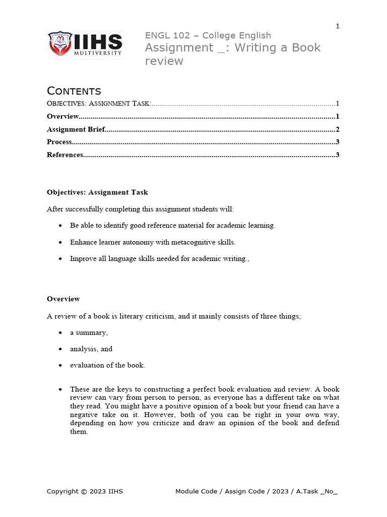 Assignment - College English 2023 | PDF | Plagiarism | Books