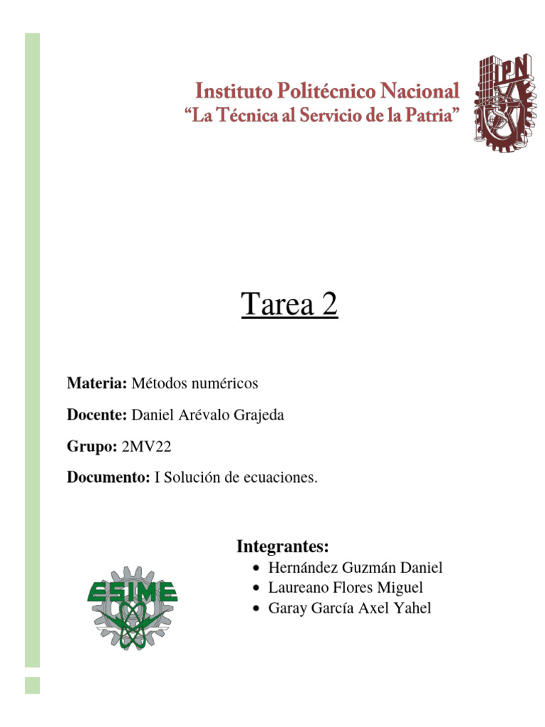 Tarea 2 de Metodos Numericos | PDF