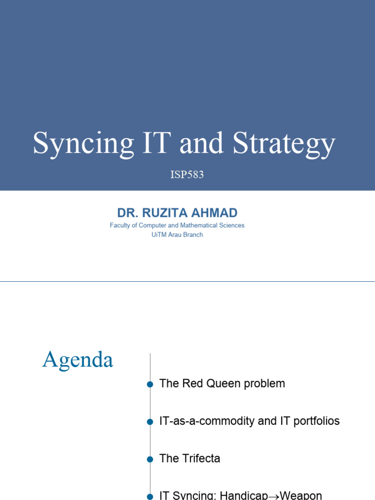Chapter 1 Syncing IT Strategy | PDF | Competitive Advantage | Inventory