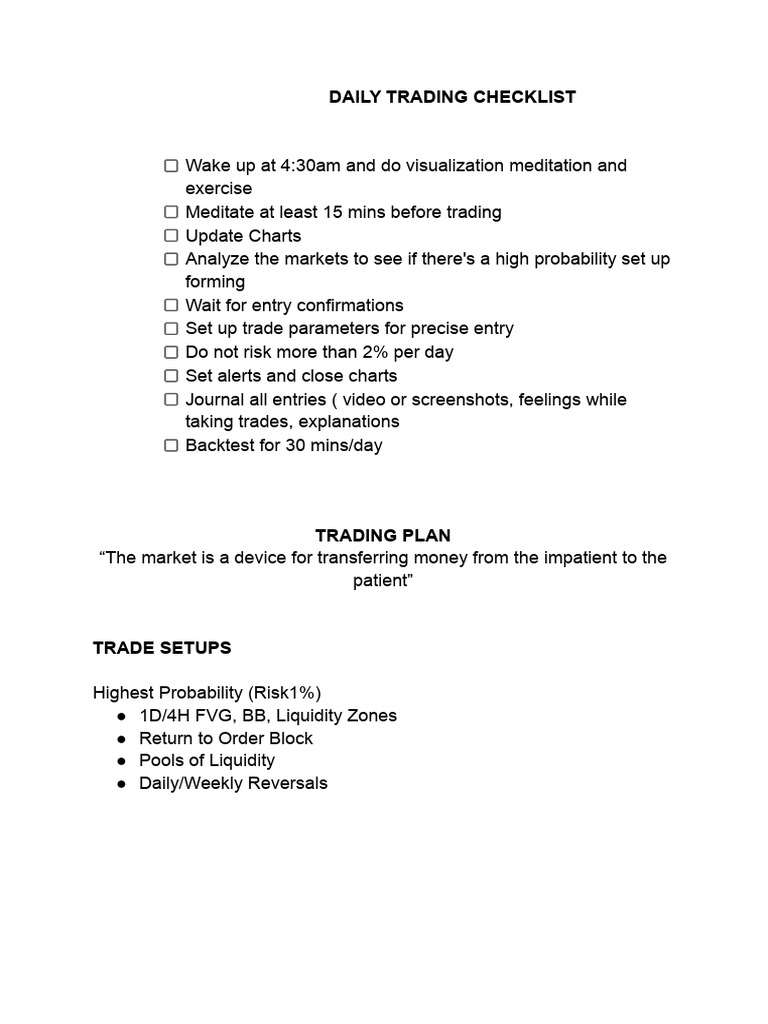 Organize Your Trading Days | PDF | Business | Law