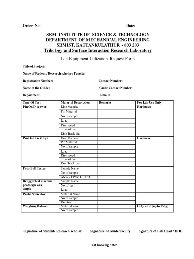 Mech Tribology Lab | PDF | Mechanical Engineering | Applied And Interdisciplinary Physics