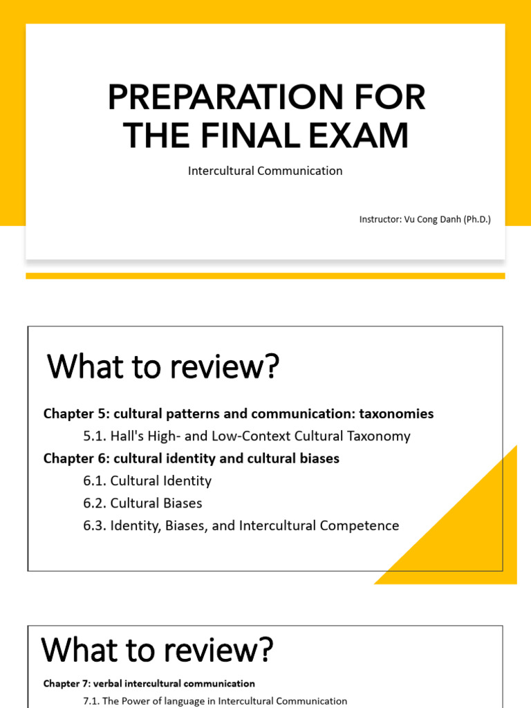 Preparation For Final Exam v2 | PDF | Nonverbal Communication ...