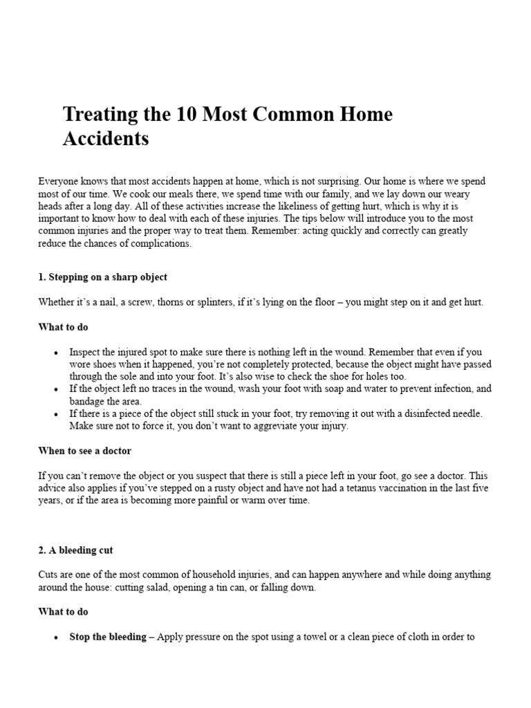 Home Accidents | PDF | Burn | Wound
