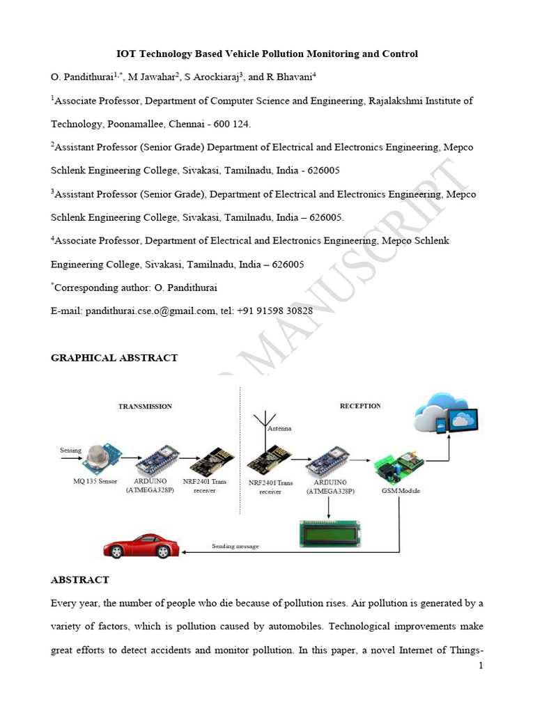IoT-Based Vehicle Emission Monitoring | PDF | Internet Of Things | Air ...