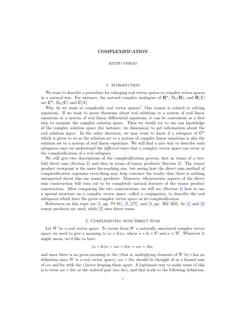 Complex If Ication | PDF | Vector Space | Mathematical Physics