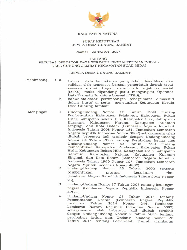 SK Operator DTKS 2024 | PDF