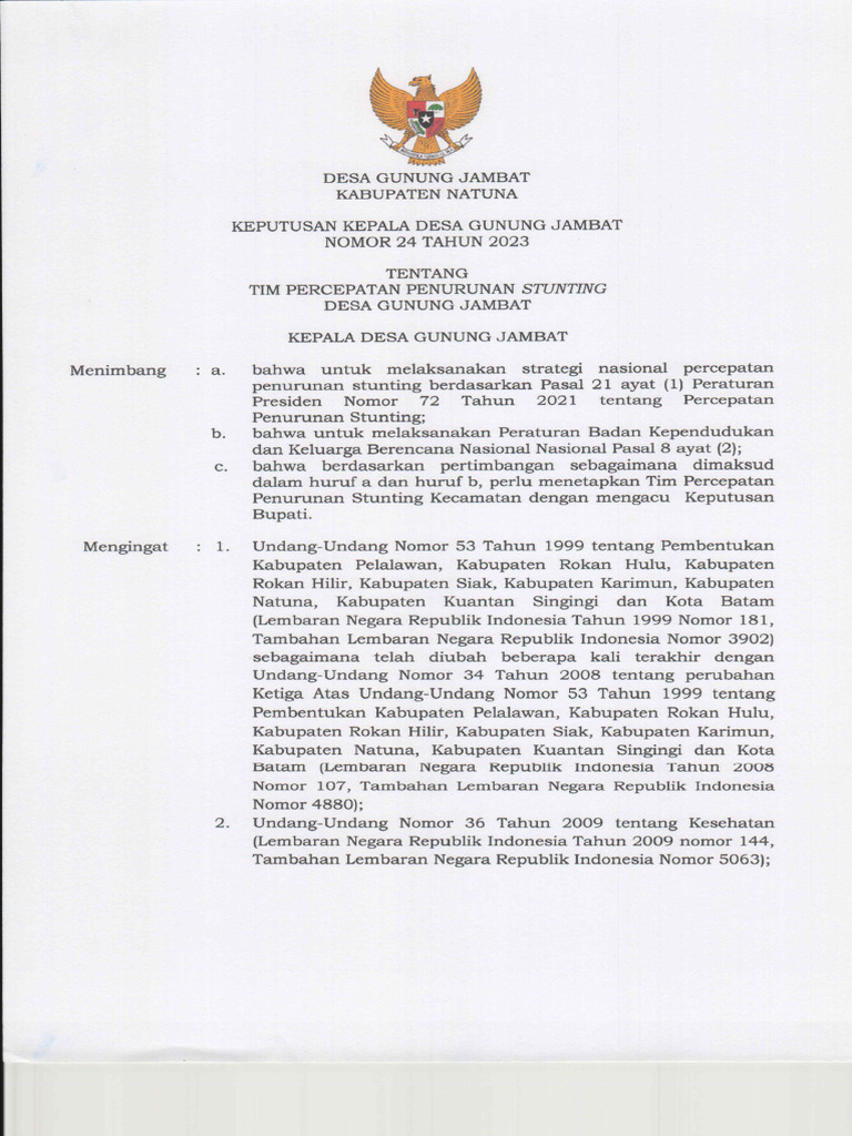 SK TPPS Desa Gunung Jambat | PDF