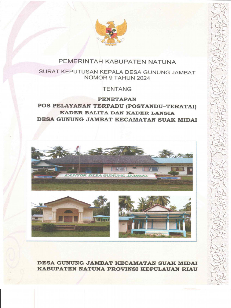 SK Pos Pelayanan Terpadu Desa Gunung Jambat | PDF