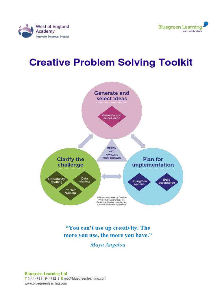 Creative Problem Solving Toolkit | PDF | Creativity | Innovation Creative Problem Solving Toolkit | PDF | Creativity | Innovation