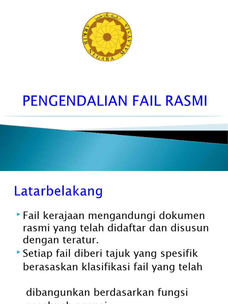 Panduan Pengedalian Fail Rasmi | PDF