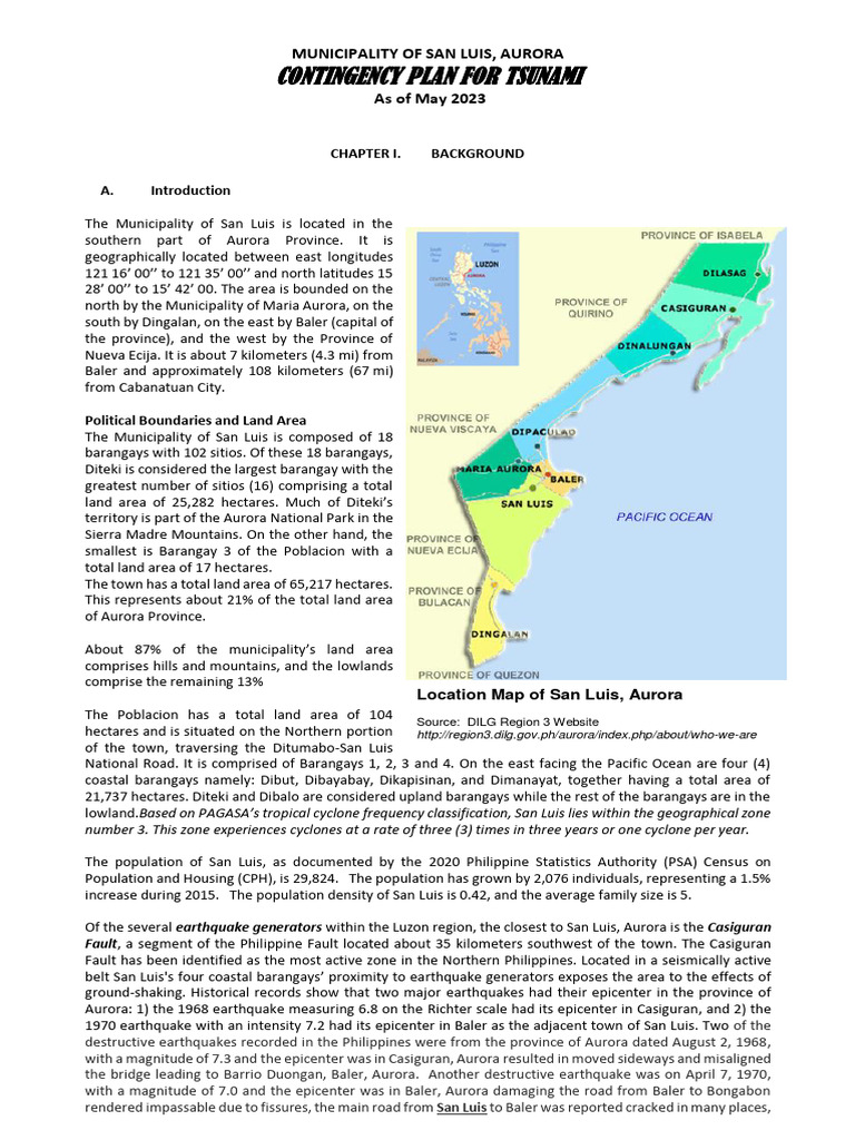 Tsunami Contingency Plan - Covid 1 Final | PDF | Earthquakes | Tsunami
