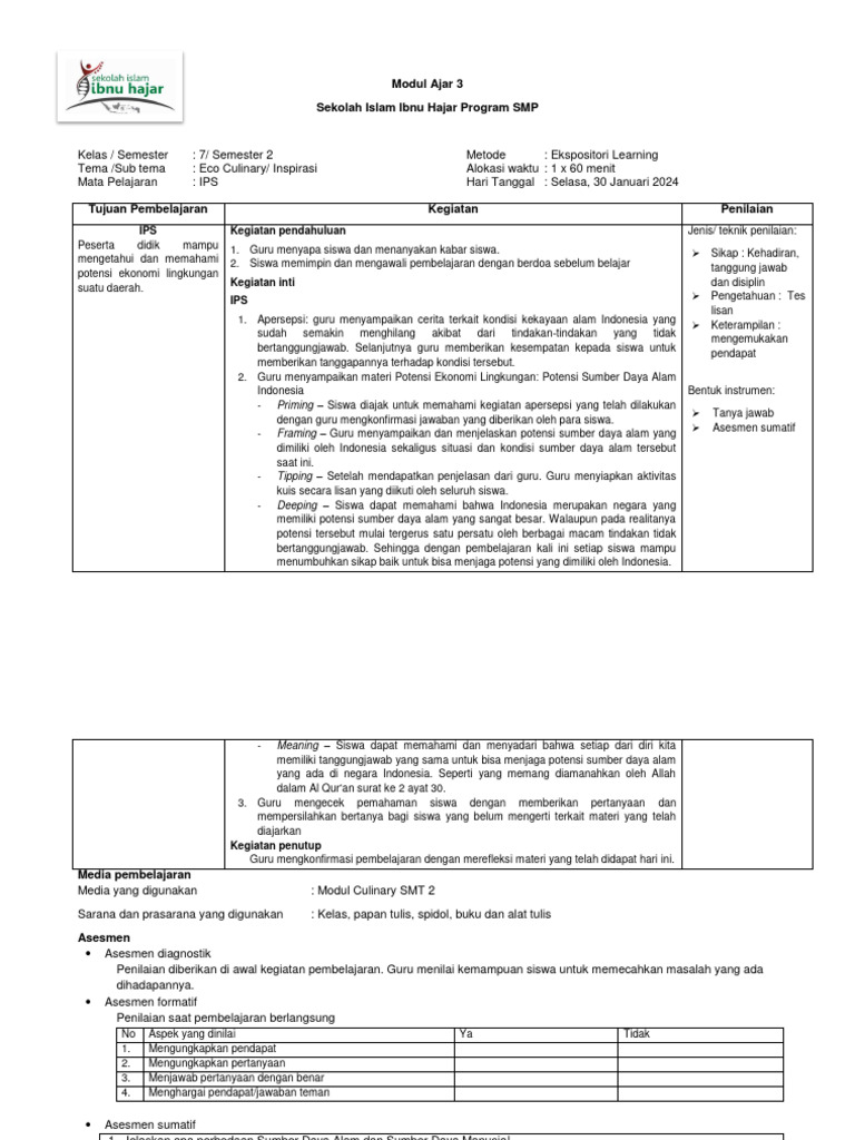 Modul Ajar - 7 - s2 - PKPS | PDF