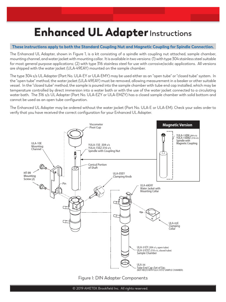 Enhanced UL Adapter Setup Guide | PDF | Viscosity | Mechanical Engineering