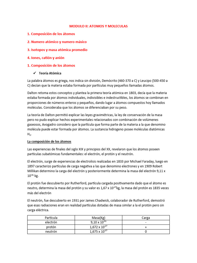 Conceptos Teoricos de Atomos e Iones | PDF | Átomos | Protón