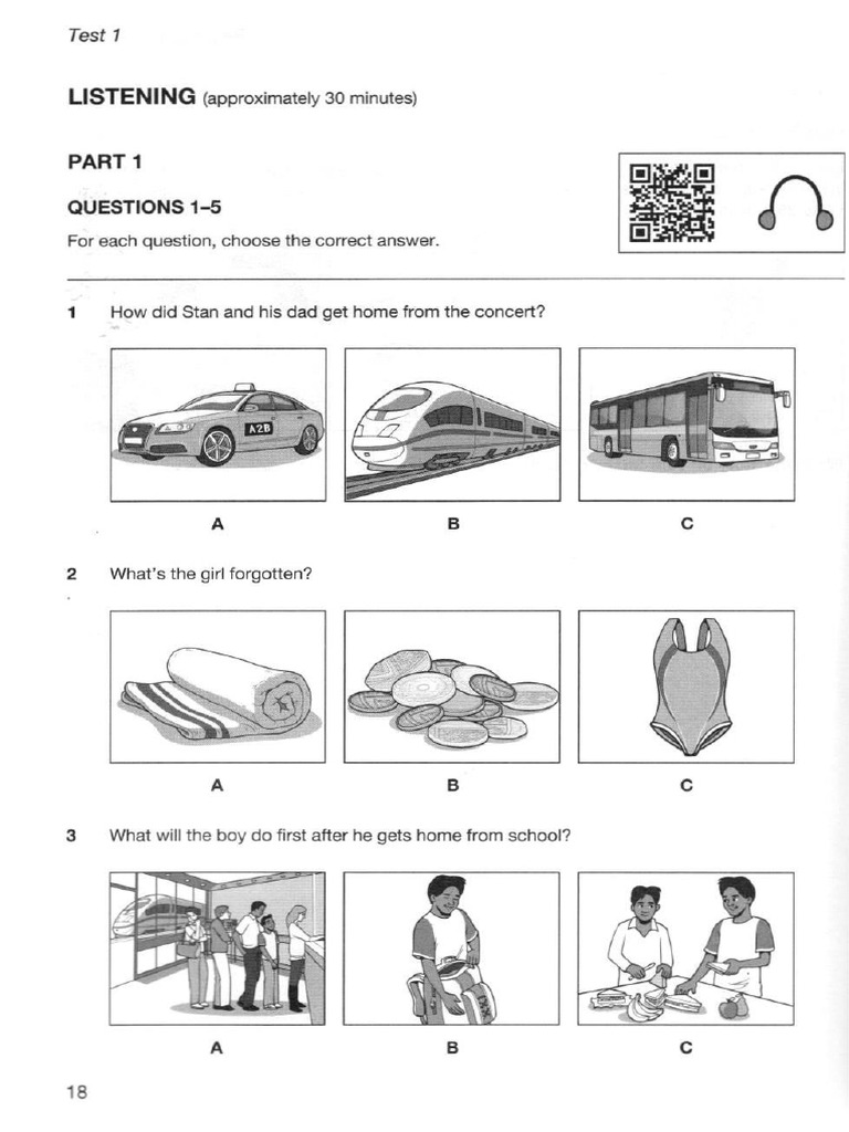 Ket For Schools Test 1 Listening | PDF