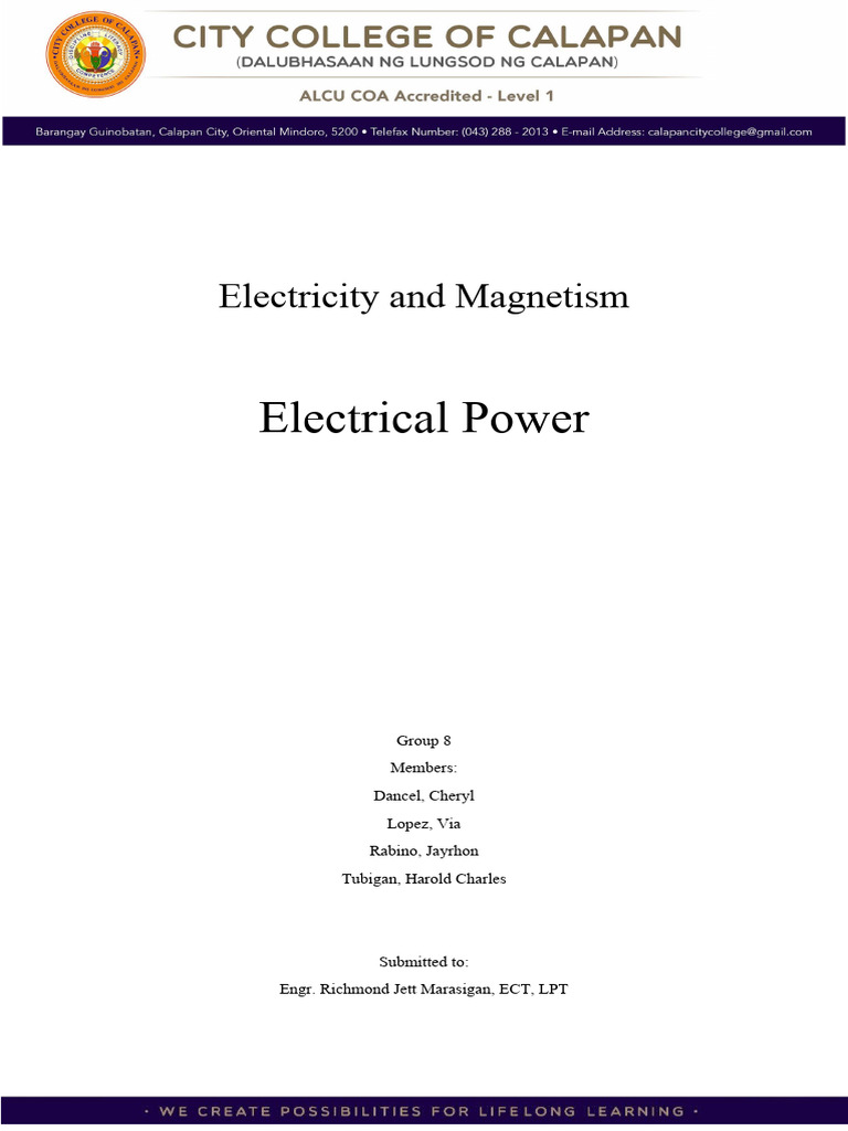 Electric Power Handout | Download Free PDF | Electric Power ...