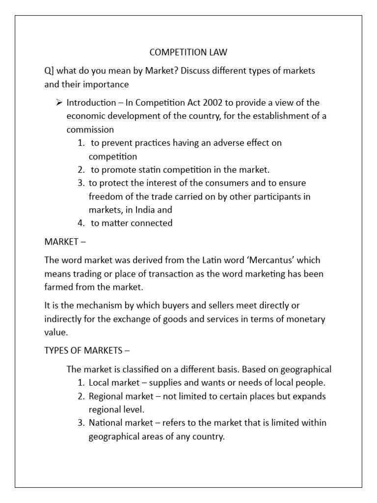 Competition Law | PDF | Competition Law | Market (Economics)