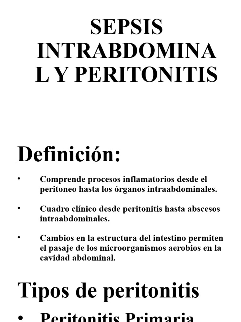 Guía Clínica de Peritonitis y Sepsis | PDF | Septicemia | Microbiología