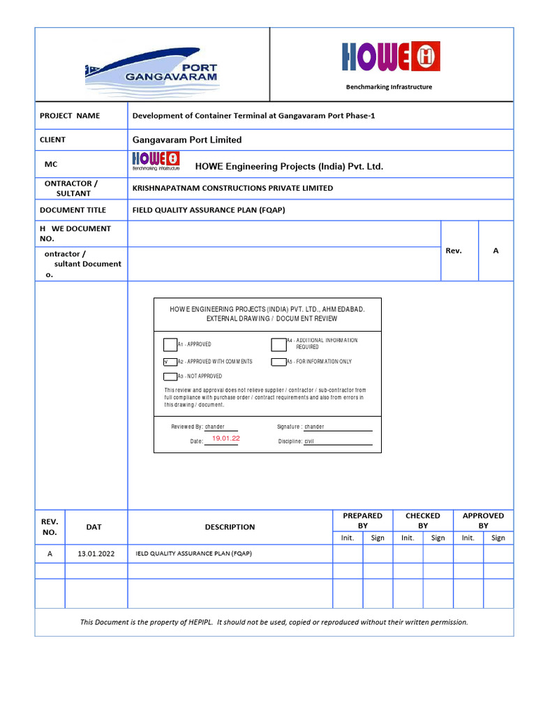 Field Quality Assurance Plan (FQAP) | PDF | Concrete | Building Engineering