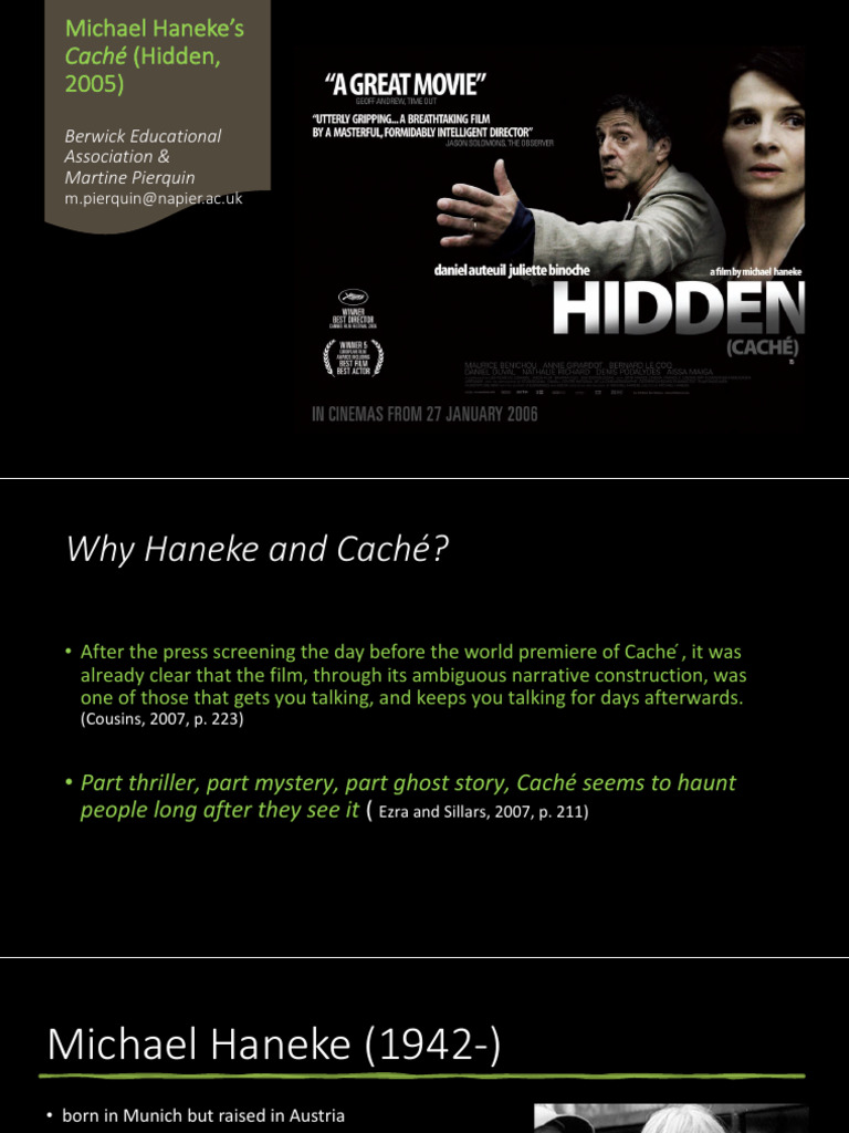 Haneke Hidden | PDF | Young Adult | General Fiction