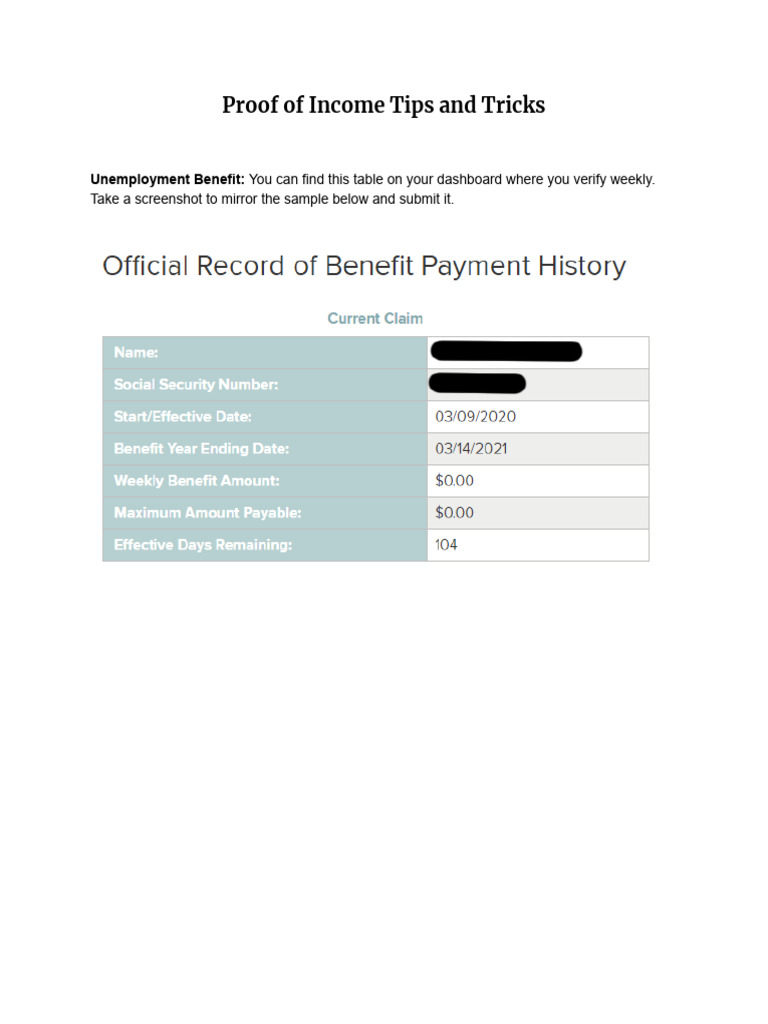 Proof of Income Submission Guide | PDF | Career & Growth | Finance ...