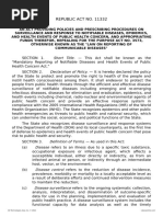 Act No. 3573 Law in Reporting Communicable Disease | PDF