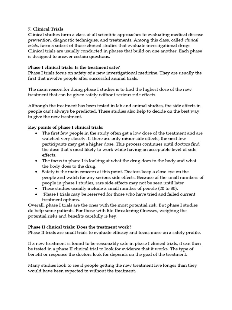 Clinical Trials | PDF | Clinical Trial | Phases Of Clinical Research