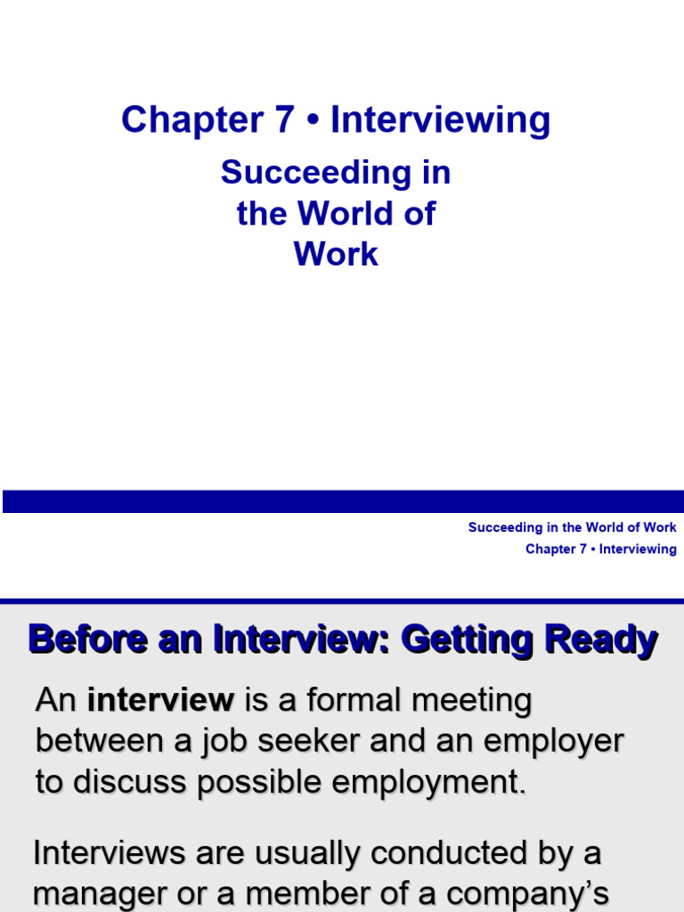 Chapter 7 Interviewing | PDF | Body Language | Behavioural Sciences