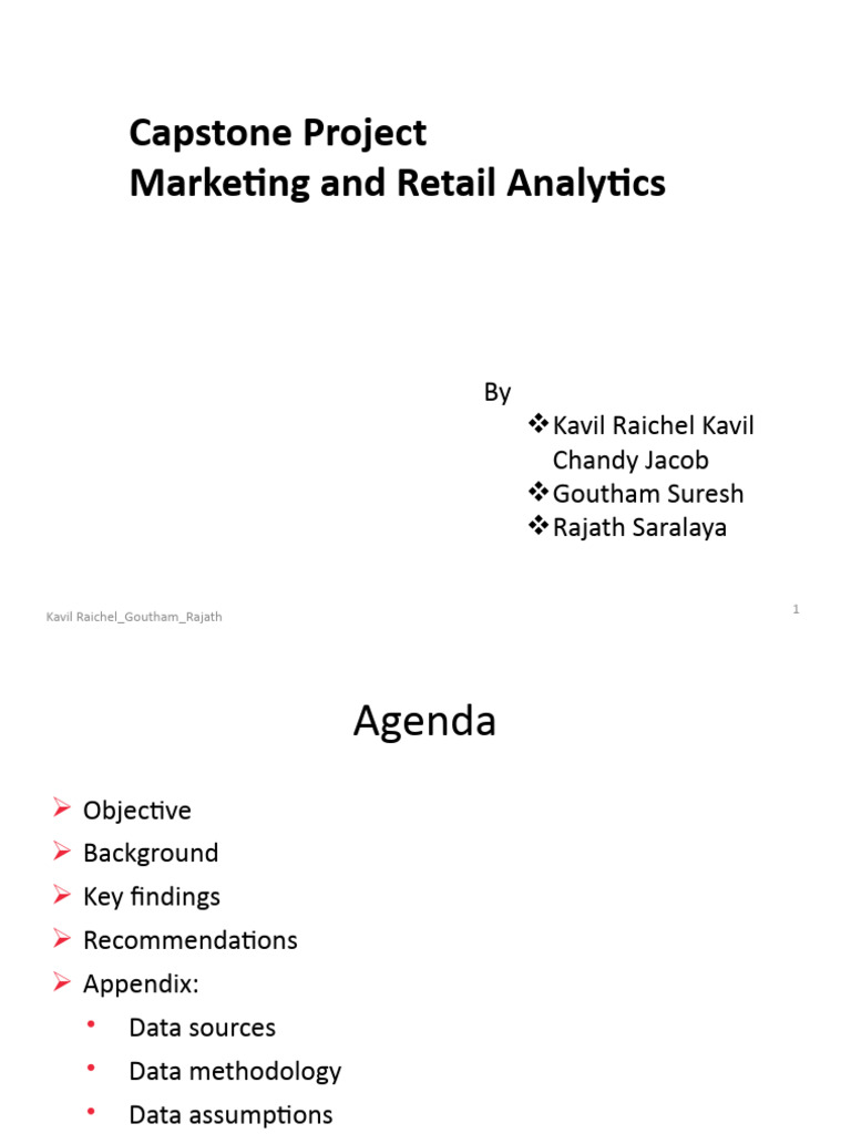 Marketing and Retail Analytics - Capstone Project | PDF | Analytics | Retail