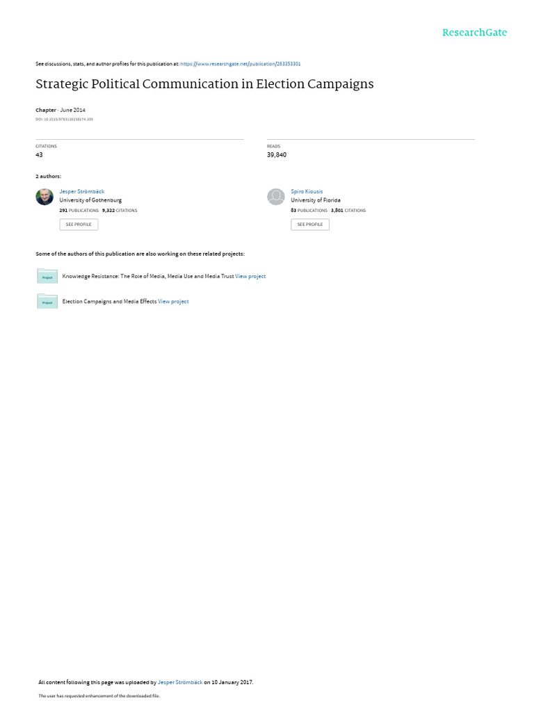 Strategic Political Communication | PDF | Political Campaigns ...