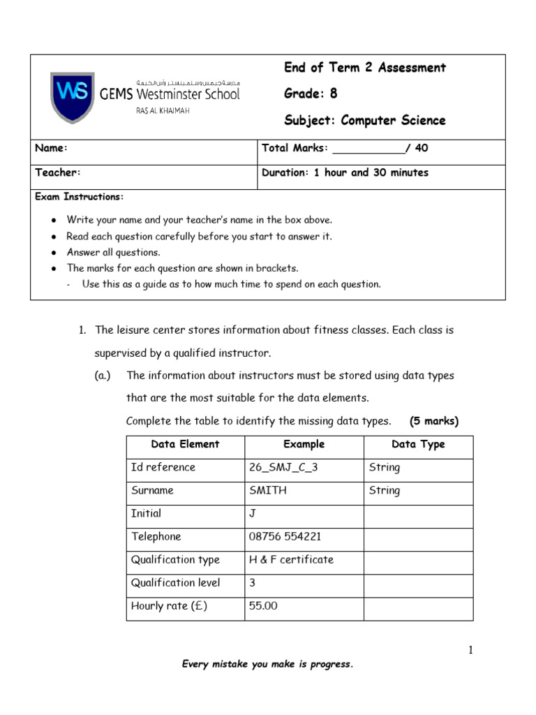 Grade 8 - EOT2 QP | Download Free PDF | Sales | Computing