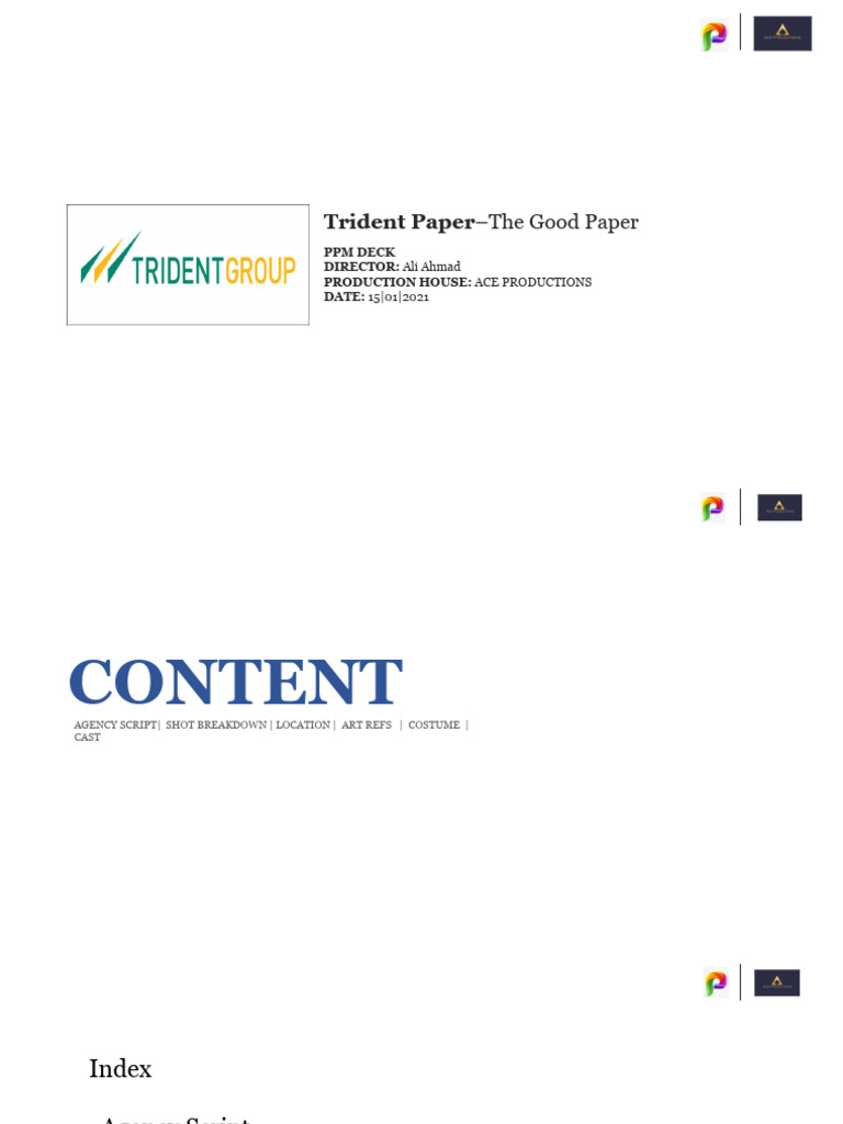 Trident Paper Film Scripts & Breakdown | PDF | Games & Activities ...
