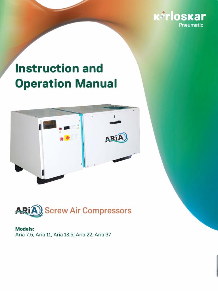 ARiA - Compressor Product Instruction & Operation Manual R01 DTD 24.01. ...