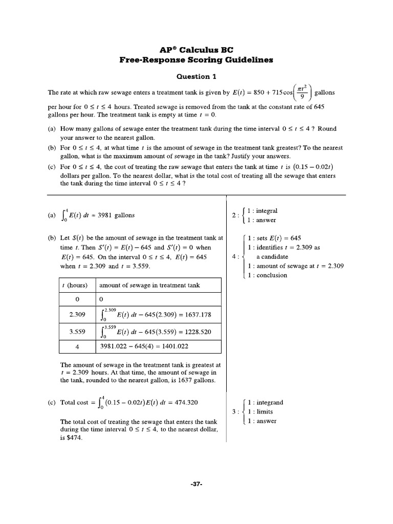 AP Calculus BC 2008 FRQs Sol | PDF