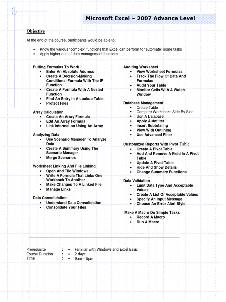 excel07_adv | PDF | Microsoft Excel | Computer Engineering