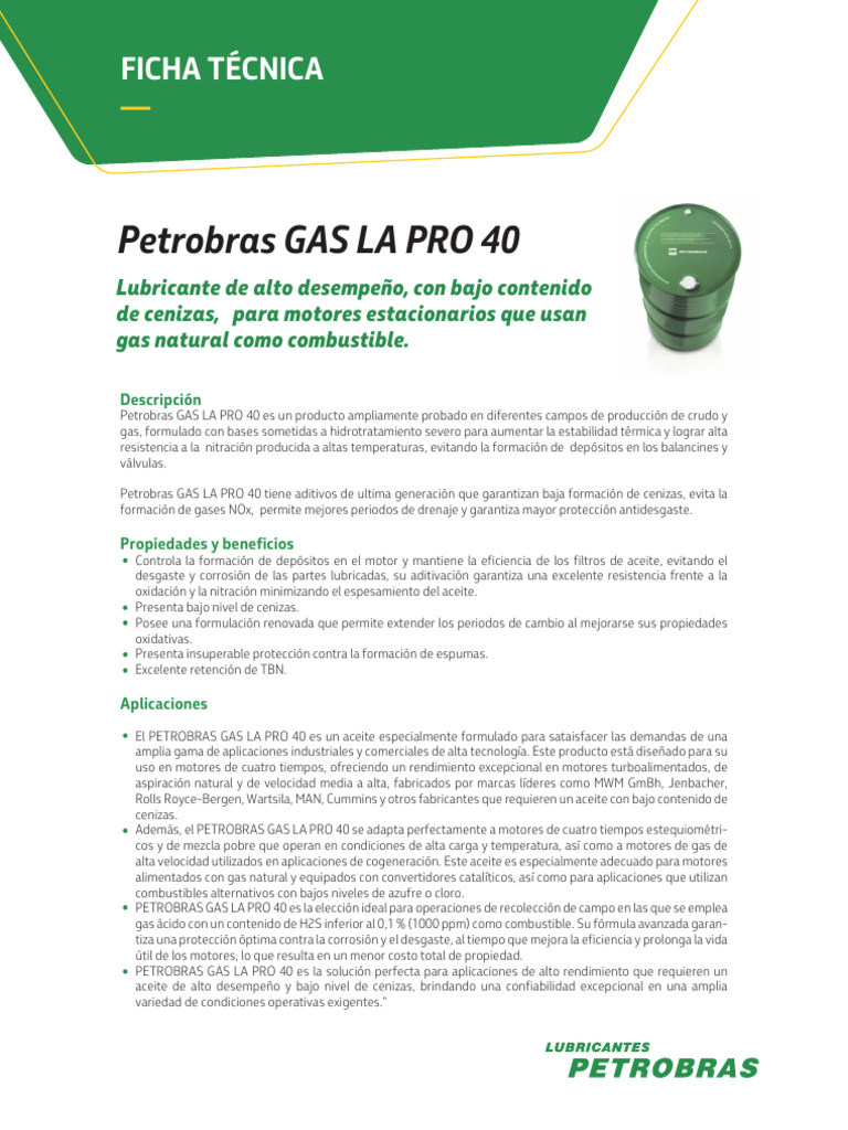 Petrobras GAS40LA-PRO | PDF | Gases | Motores