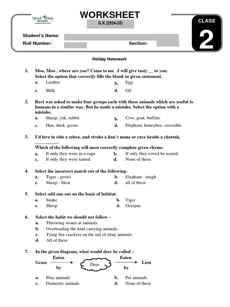 GK Class 2 | PDF | Lion | Sheep