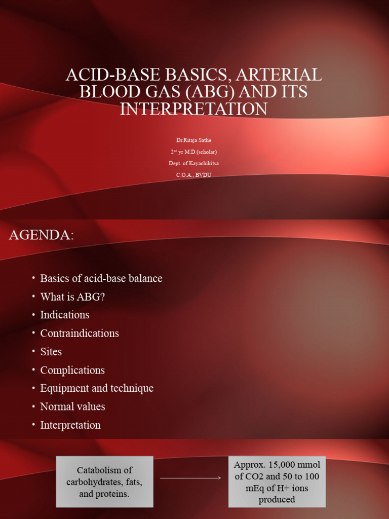 Abg and Its Interpretation | PDF | Medical Specialties | Clinical Medicine