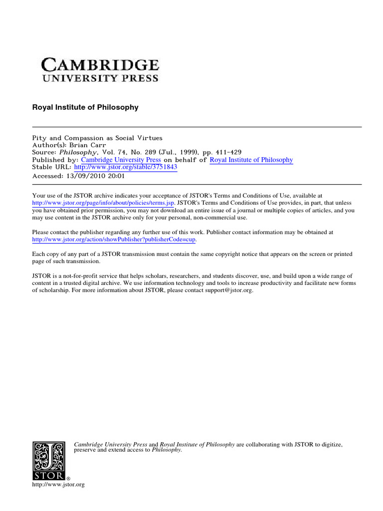 Pity and Compassion (Read) | PDF | Anger | Compassion