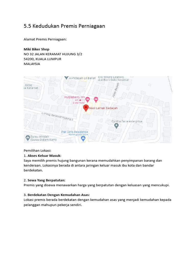 Kedudukan Strategik Premis Perniagaan | PDF | Bisnis