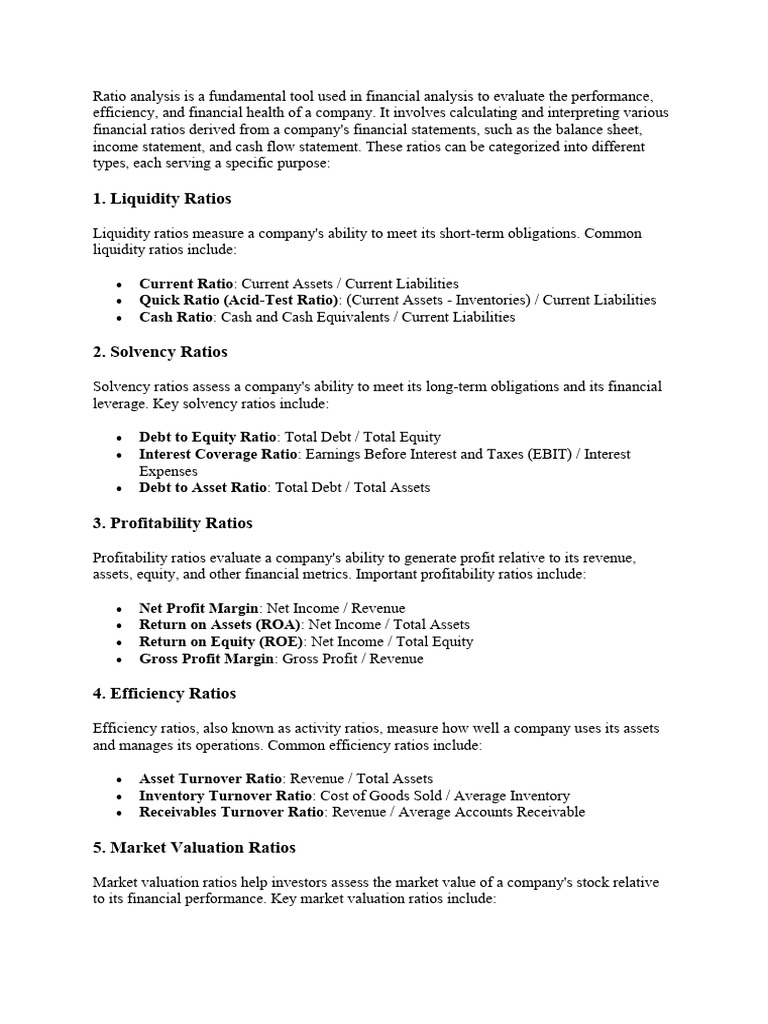 Ratio Analysis Is A Fundamental Tool Used in Financial Analysis To ...