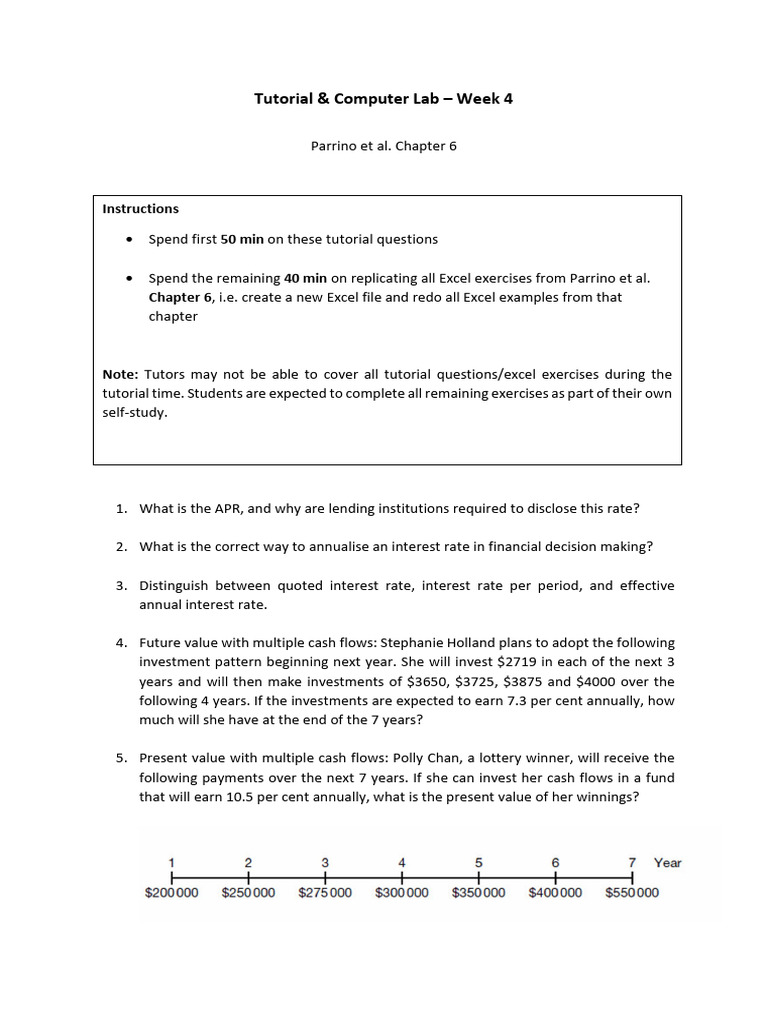 Acst6003-Week4 Tutorial-Computer-Lab | PDF | Present Value | Interest