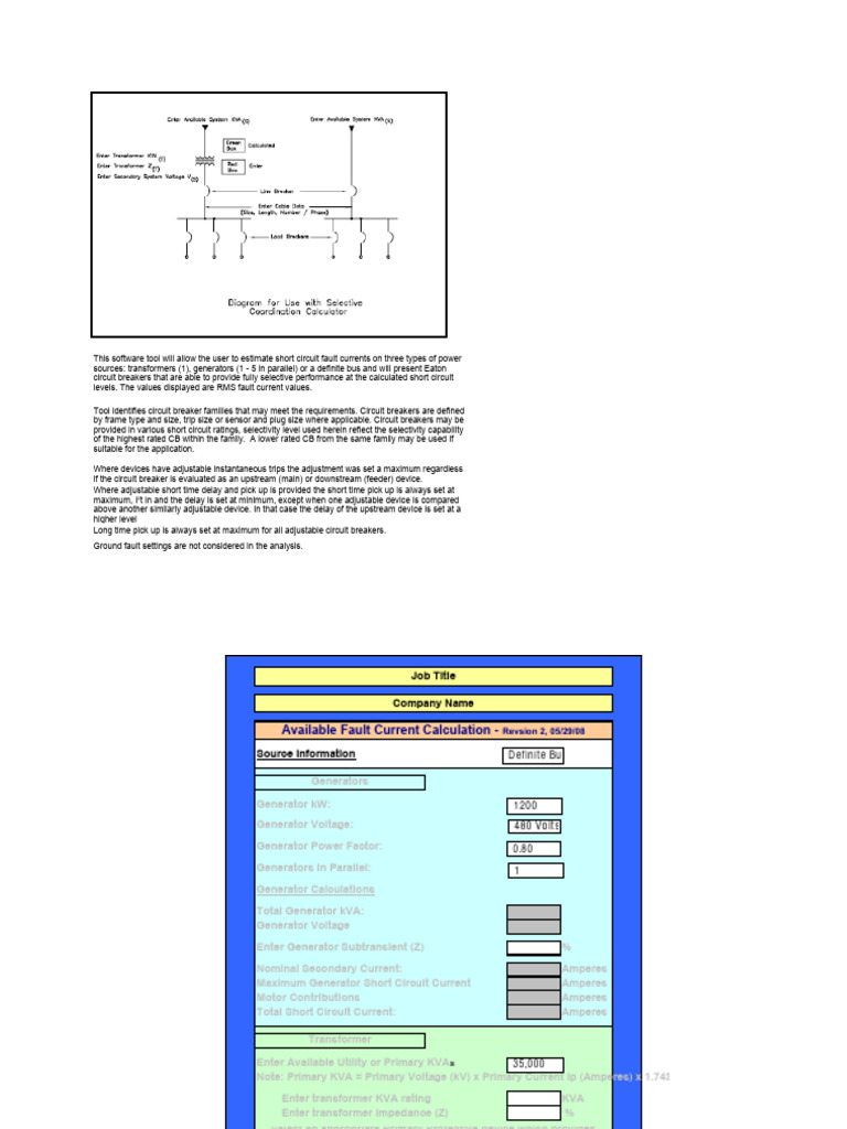 AP01200003E - Fault Current - Coordination Calculator | Download Free ...