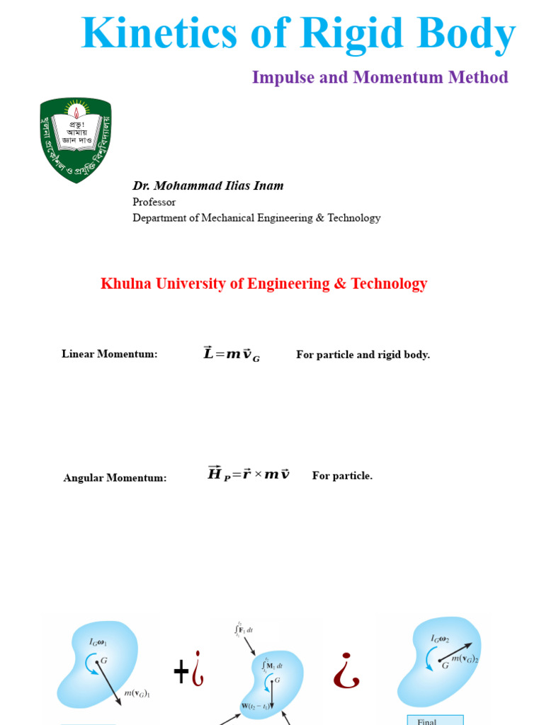Kinetics of Rigid Body_Impulse and Momentum | PDF | Angular Momentum | Applied And ...