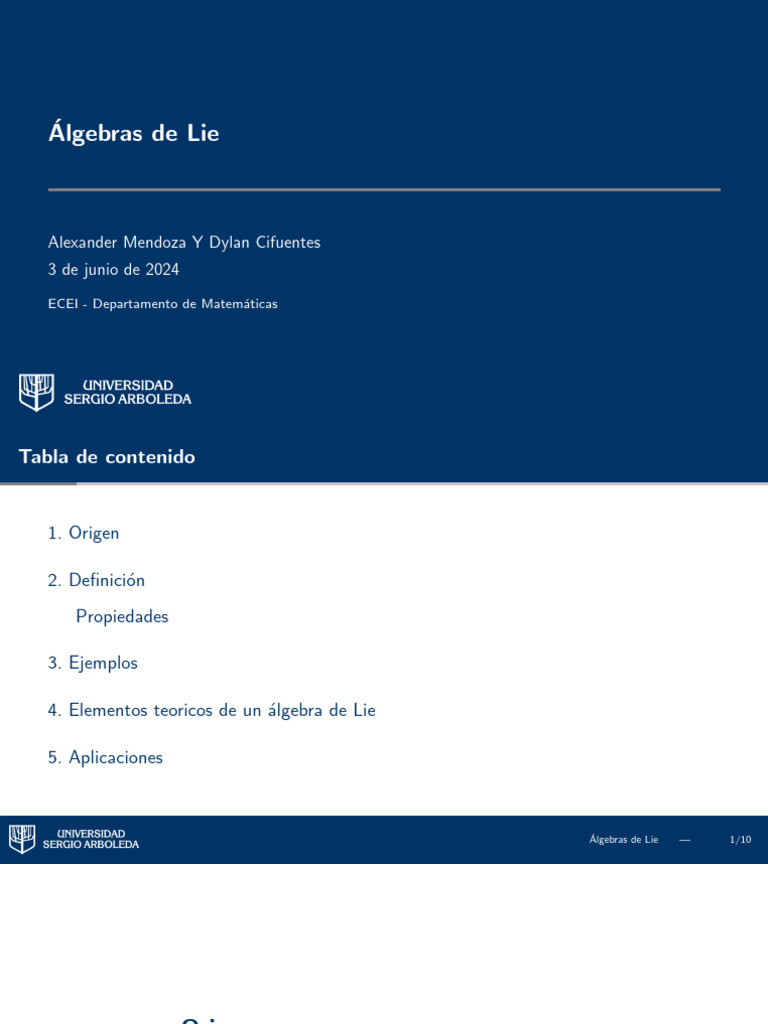 Álgebras de Lie | PDF | Algebra de mentiras | Objetos matemáticos