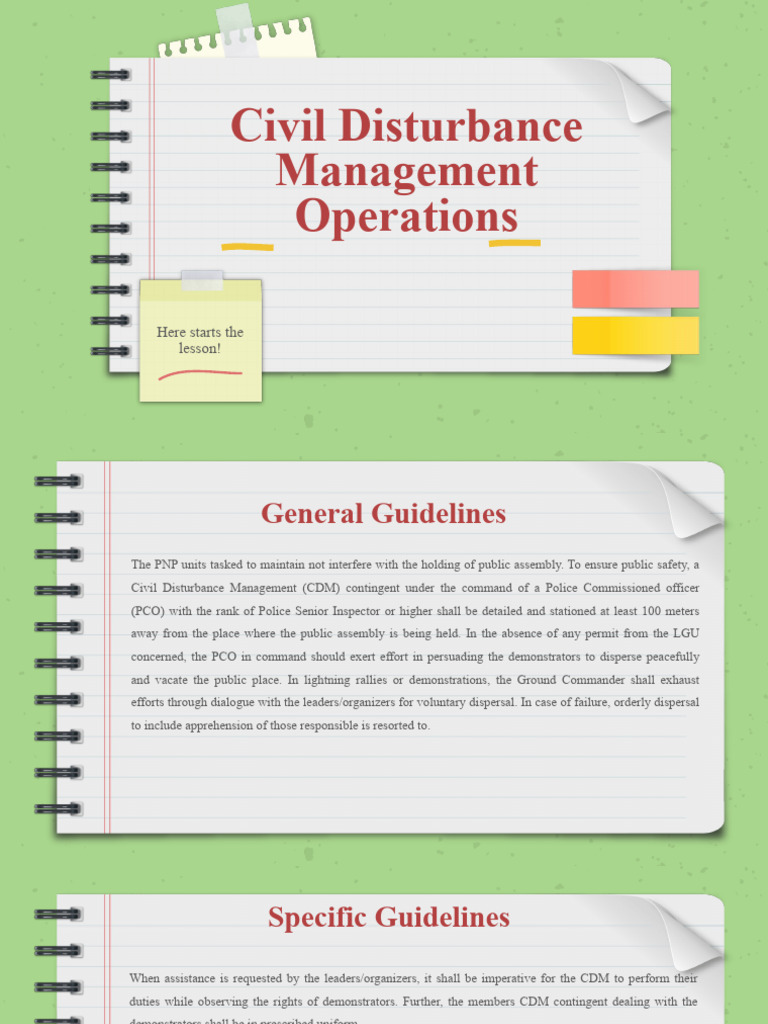 Civil Disturbance Management Guidelines | PDF | Police | Jurisdiction